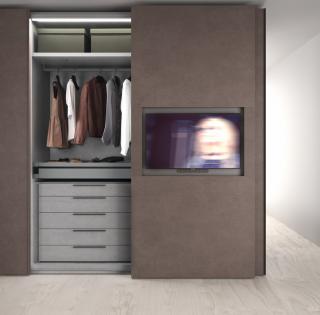 Dafre Television Sliding Door Wardrobe | Contemporary Italian Wardrobes
